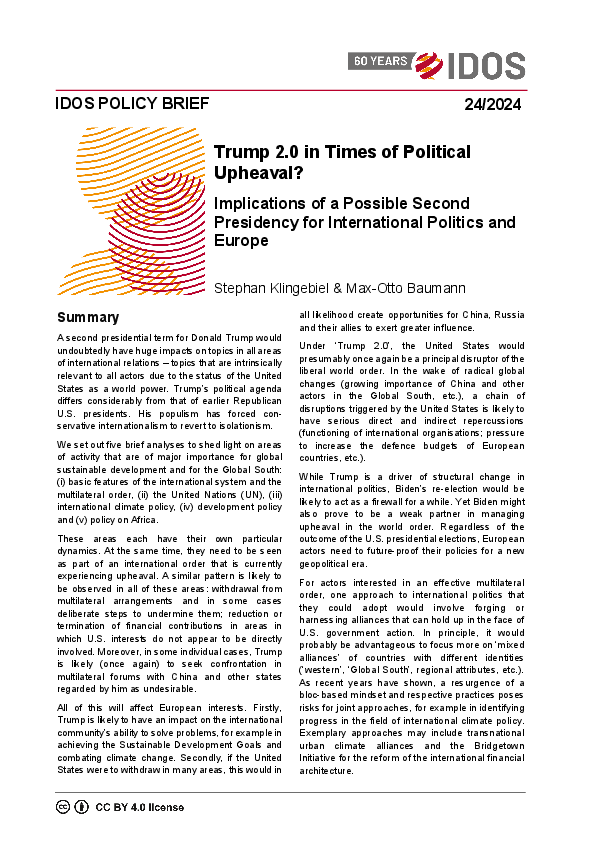 Trump 2.0 in times of political upheaval? Implications of a possible ...