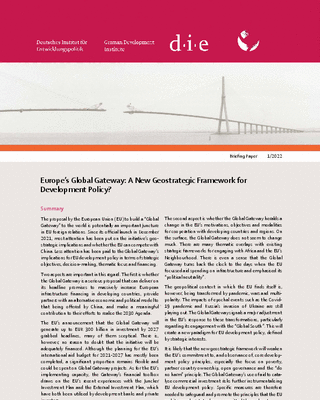 Europe’s global gateway: a new geostrategic framework for development ...