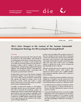 SDG 2 (Zero Hunger) in the context of the German Sustainable ...