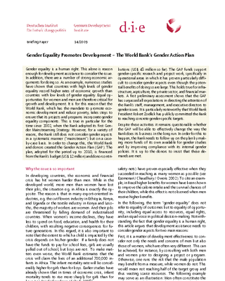 Gender equality promotes development: the World Bank’s gender action plan