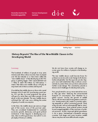 History repeats? The rise of the new middle classes in the developing world