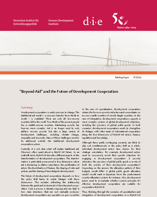 “Beyond Aid” and the future of development cooperation