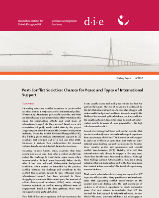 Post-conflict societies: chances for peace and types of international ...