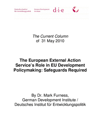 The European external action service’s role in EU development ...