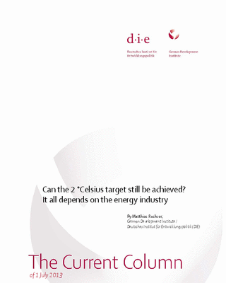 Can the 2 °Celsius target still be achieved? It all depends on the ...