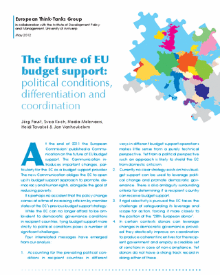 The future of EU budget support: political conditions, differentiation ...