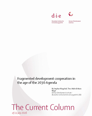 Fragmented development cooperation in the age of the 2030 Agenda