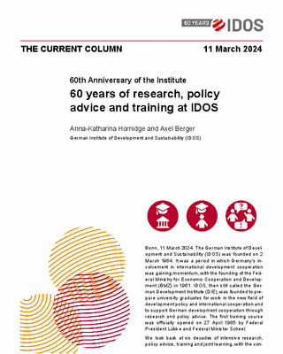 60 years of research, policy advice and training at IDOS