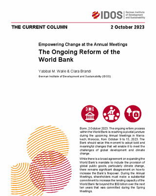 The Ongoing Reform of the World Bank