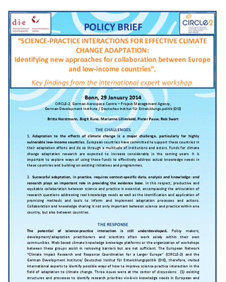 Science-practice interactions for effective climate change adaptation ...