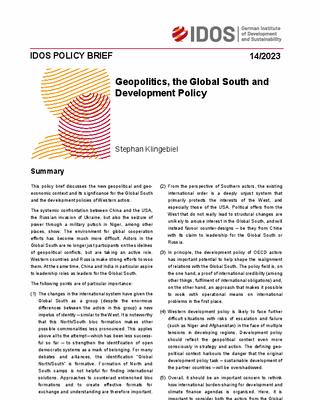 Geopolitics, the Global South and Development Policy
