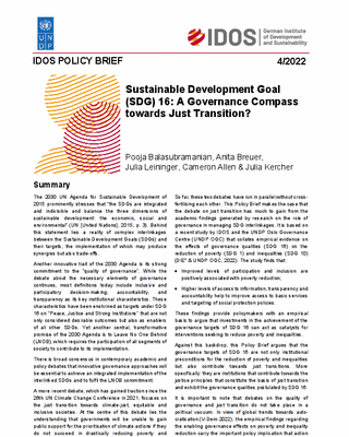 Sustainable Development Goals (SDG) 16: a governance compass towards ...